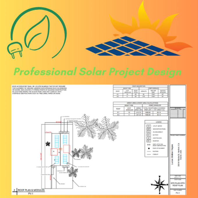 Design solar pv permit plans using autocad by Jameles_wilson | Fiverr