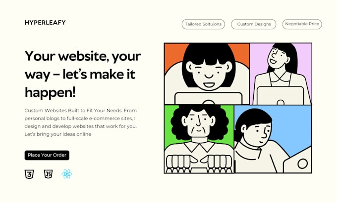 Build a react website for you by Hyperleafy | Fiverr