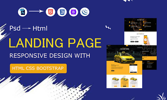 Modern landing page convert psd to html website using html css bootstrap jquery by Razia ...