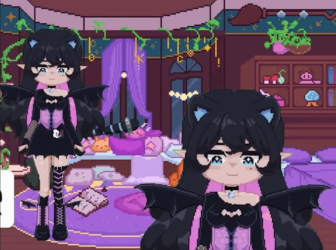 Draw a pixel vtuber model, pixel live2d rigging, vtuber model for ...