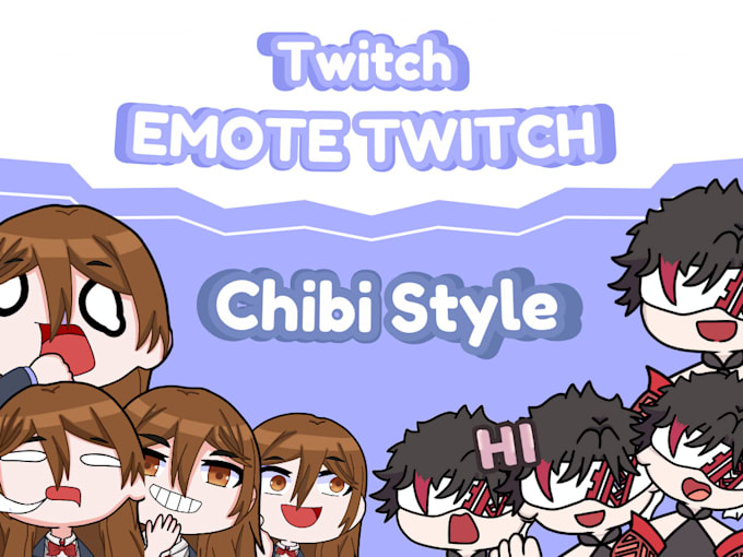 Draw costum emote chibi style for your twitch by Velo_shop | Fiverr