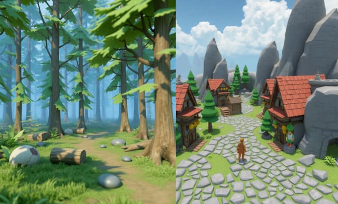 Design 3d game environment,3d game background in unreal engine and unity