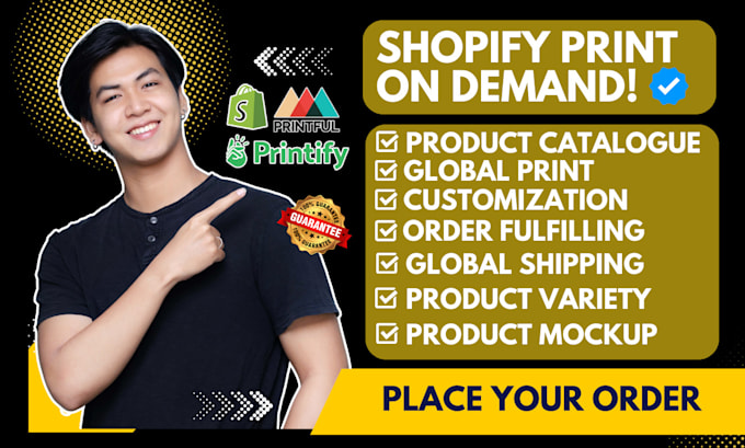 Setup shopify print on demand pod printify printful teelaunch spod gooten t pop by Theros_expert ...