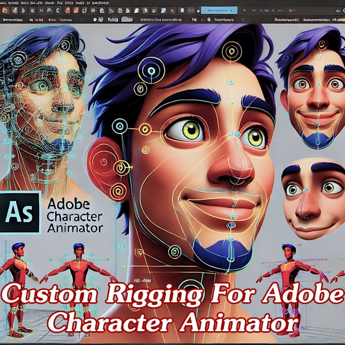 Create adobe character animator puppet with rig for 2d cartoon ...
