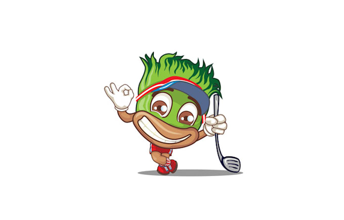 Make magnificent golf and grass mascot logo by Madele_klein | Fiverr