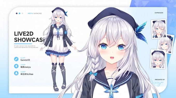 Do custom vtuber model, live2d model, stream avatar, 2d avatar, 2d ...