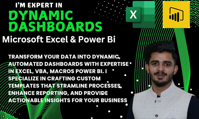 Do data visualization, excel dashboard and power bi dashboard by Saqib_excel | Fiverr