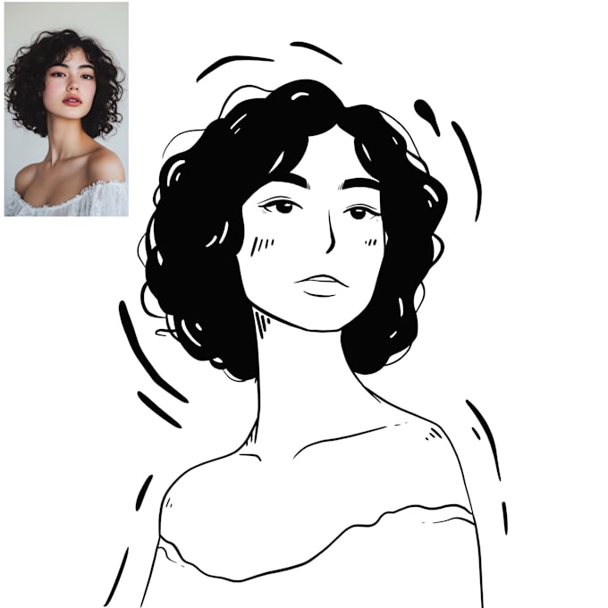 Make simple and unique line art illustration by Niregista | Fiverr