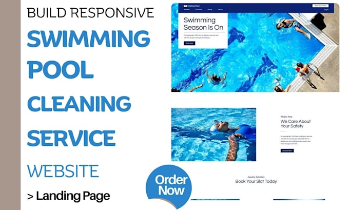 Build swimming pool construction website pool cleaning landscaping ...