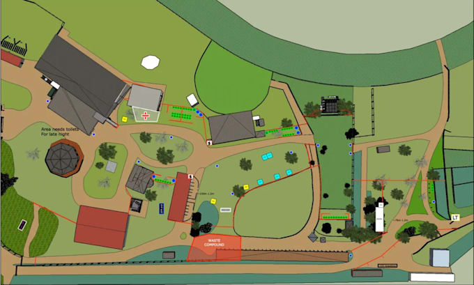 Draw site plan, vector map, landscape, site map, real estate, map ...