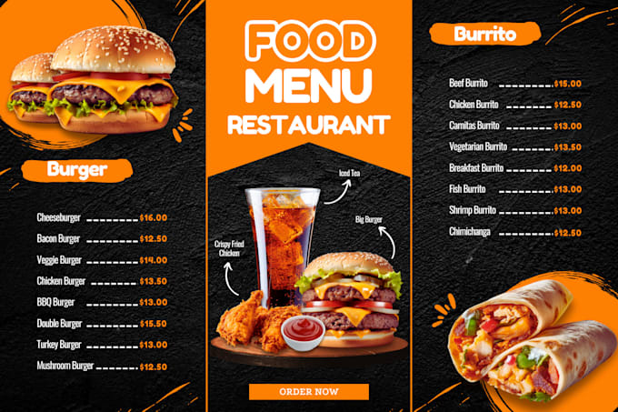 Restaurant food menu design, food list, digital menu, price list, food ...