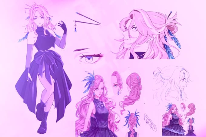 Design a reference sheet for your fursona furry oc vtuber model anime ...