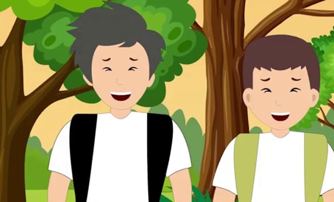 2d kids animation video, cartoon character animation kids learning ...