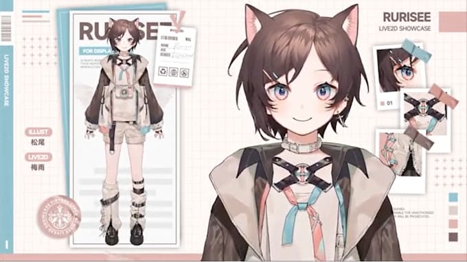 Draw custom vtuber, live2d model, 2d vtuber model, live2d commission ...
