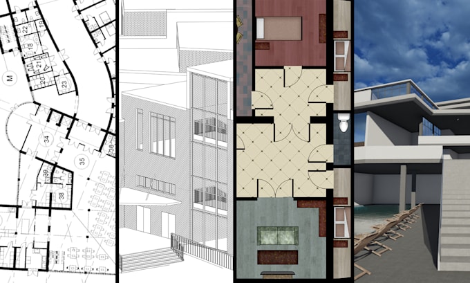 Draw architectural blueprints rendering autocad revit by V_horlinskyi | Fiverr
