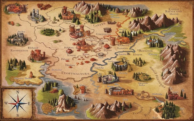 Create a high quality fantasy map by Lianiubert | Fiverr