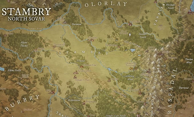 Draw fantasy map dnd rpg board game,novel dungeon map,region,worldmap ...