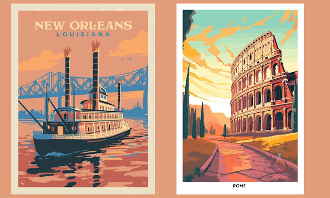 Design retro travel poster vintage event poster film poster vector art ...