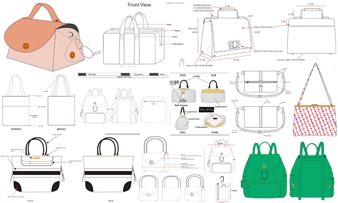 Make any bags, handbag, tote bag, backpack, bag tech pack and ...