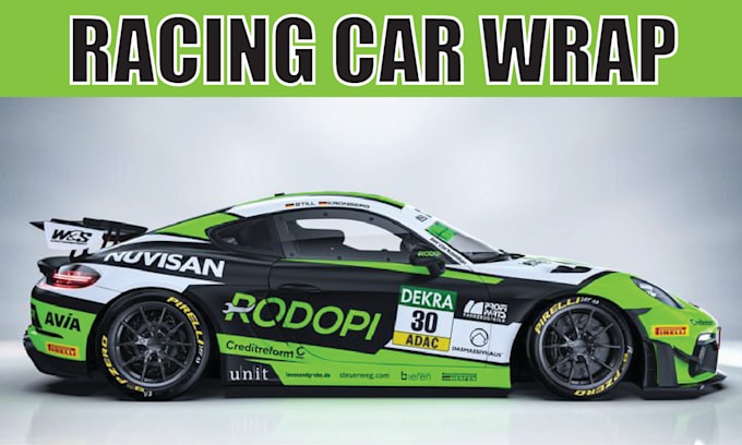 Make a professional racing car wraps , livery car ,vehicle wrap ,rally ...