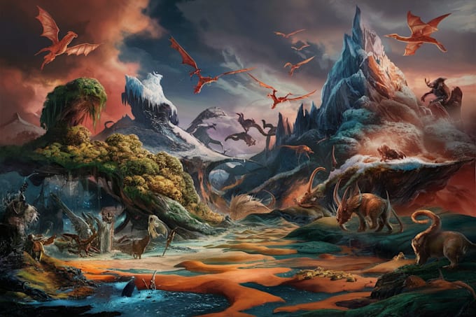 Create fantasy landscape concept art by Altuwoerd | Fiverr