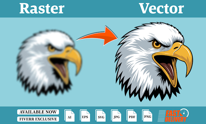 Convert raster to vector, complex manual vector tracing, redraw logo or image by Rrose12 | Fiverr