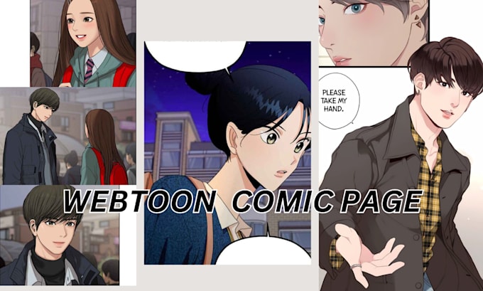 Draw webtoon panels in anime or manga style, webcomic, webtoon comic ...