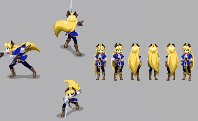 Draw pixel game art 2d sprite sheet pixel tileset pixel art character ...