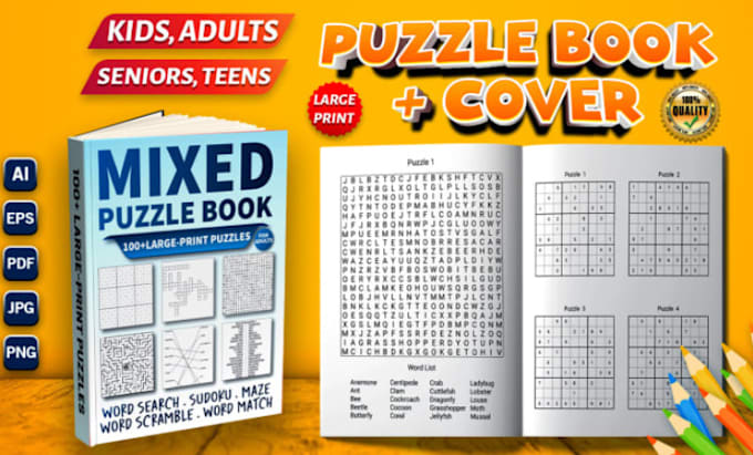 Create sudoku word search maze cross word puzzle book for kdp by ...