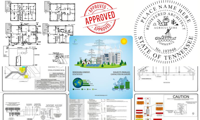 Do 2d autocad solar pv drawing, mep, and lightning permit drawing by ...