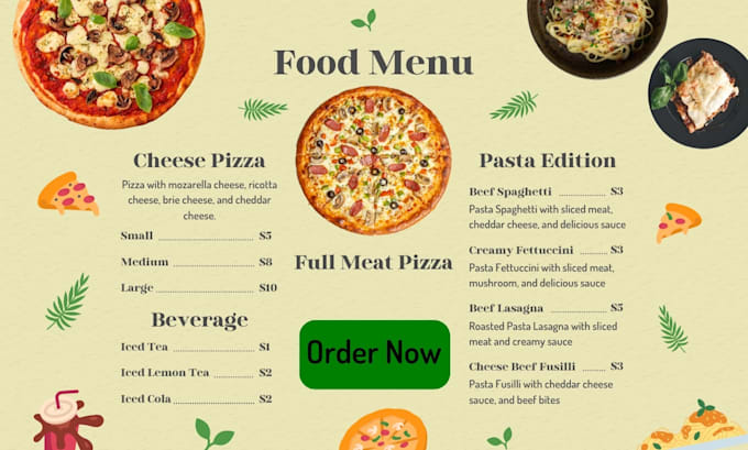 Create eye catching food menu design cookbook for resturants cafe menu ...