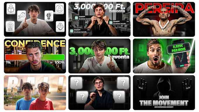 Do youtube thumbnails i worked with these channels by Botond_gedo | Fiverr