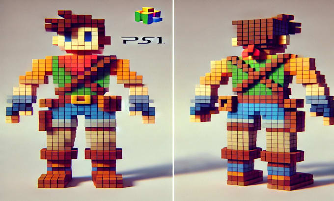 Create ps1, n64, psx retro style 3d character models and animations by ...