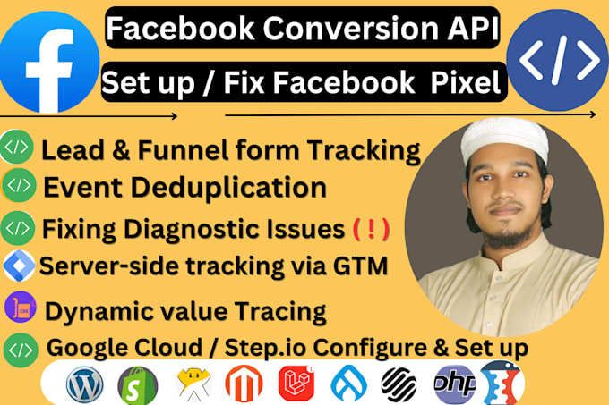 Set up or fix facebook pixel, meta pixel conversion api via google tag ...