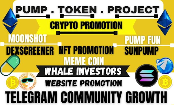 Promote token launch, ico, nft, hype pump memecoin, x, crypto telegram community by Wennyjoe ...