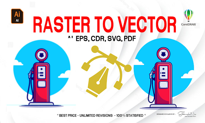 Make image to vector, raster to vector, vector tracing in illustrator ...