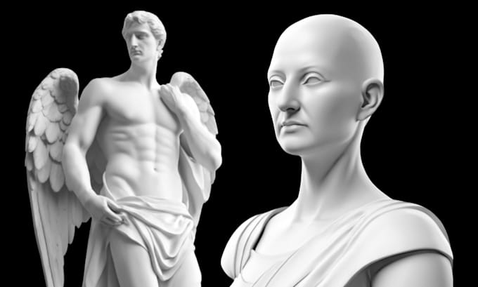Draw custom white marble sculpture art in greek style by Zen_jd | Fiverr