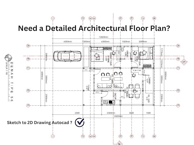 Draw your architectural floor plan in auto cad 2d by Kaizenconsult_ | Fiverr