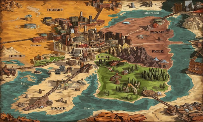 Draw fantasy map, map illustration ,fantasy city map dnd and battle map ...