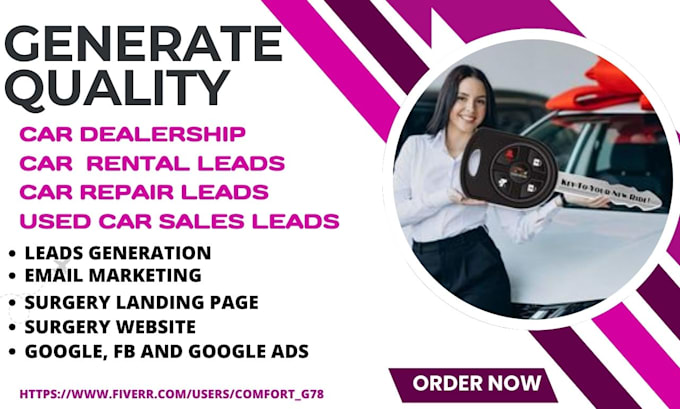 Generate car dealership, rental, used cars sales, auto parts, repair ...