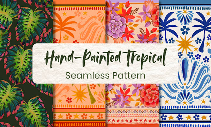 Hand paint a seamless brazilian tropical repeat pattern by ...