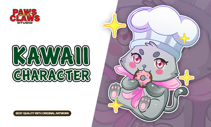 Draw cartoon kawaii character for emoticon, chibi fanart, or cute ...