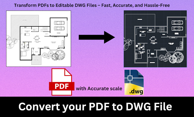Redraw your pdf drawings into autocad dwg file by Umar_shaik_1 | Fiverr