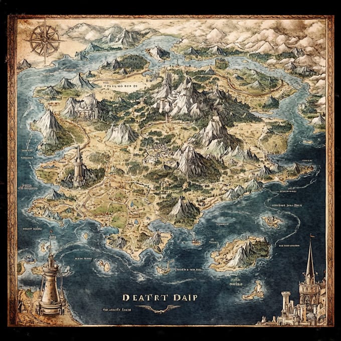 Create a beautiful fantasy map for you by Sophanec | Fiverr