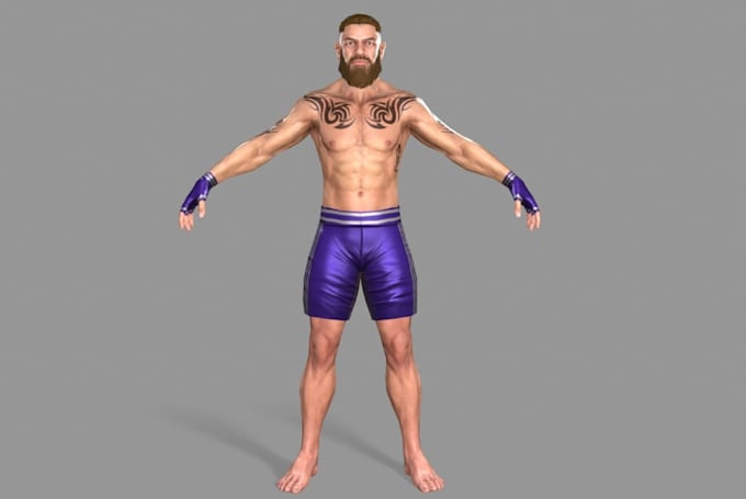 Muscled 3d male game character,cgi animation,3d product,full rig ...