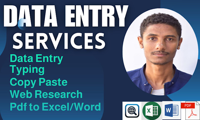 Do data entry, pdf to excel or word, transcription, copy paste and web research by Tilaye_adam ...