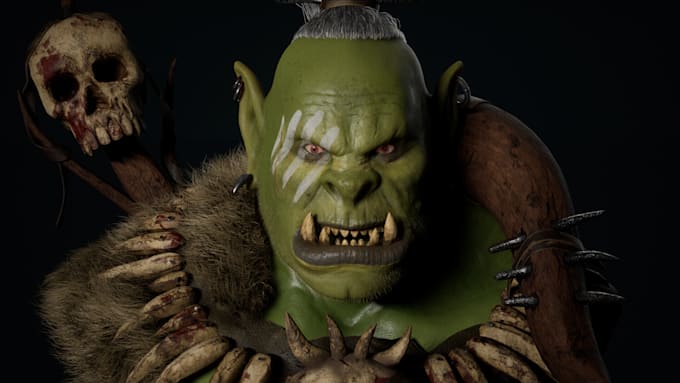 Sculpt a 3d orc character,orc head bust,game asset, monster,3d printing, ue5 rig by Rashman_a ...