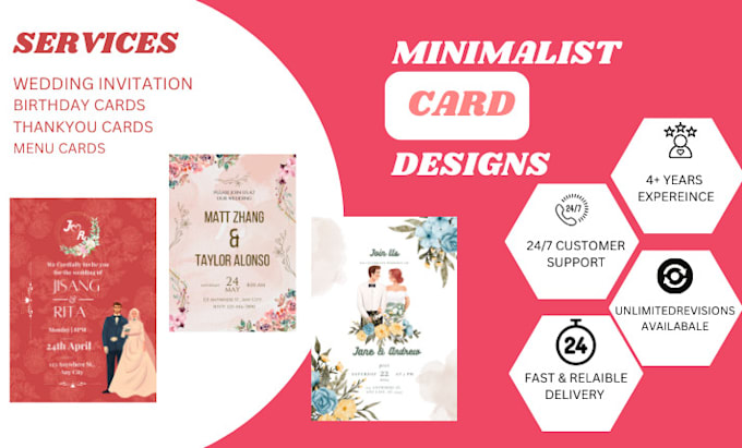 Design wedding, birthday or party invitation cards by Graphicx6 | Fiverr