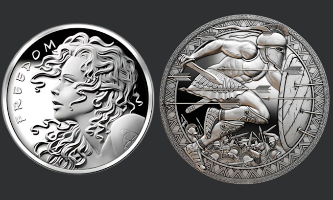 Sculpt 3d coin model, 3d bas relief, 3d cnc design, 3d medalion ...