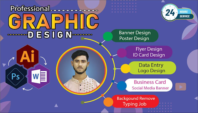 Do graphic design, banner, flyer, poster, logo, data entry and visiting ...